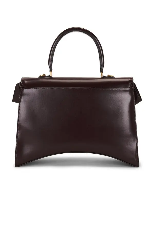 Balenciaga Hourglass Avenue Top Handle Medium Bag In Chocolate