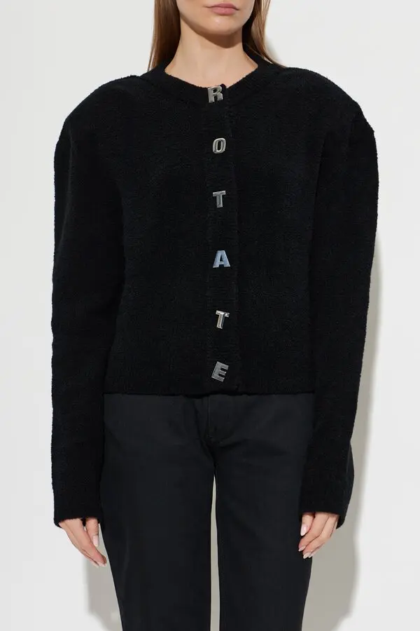 ROTATE BY BIRGER CHRISTENSEN Wool Cardigan With Logo