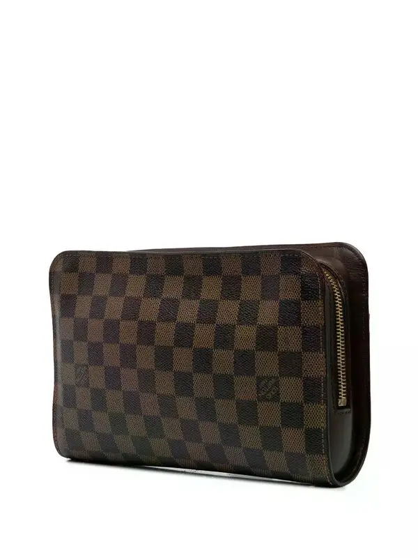 LOUIS VUITTON 2003 Damier Ebene Saint Louis Pochette Clutch Bag