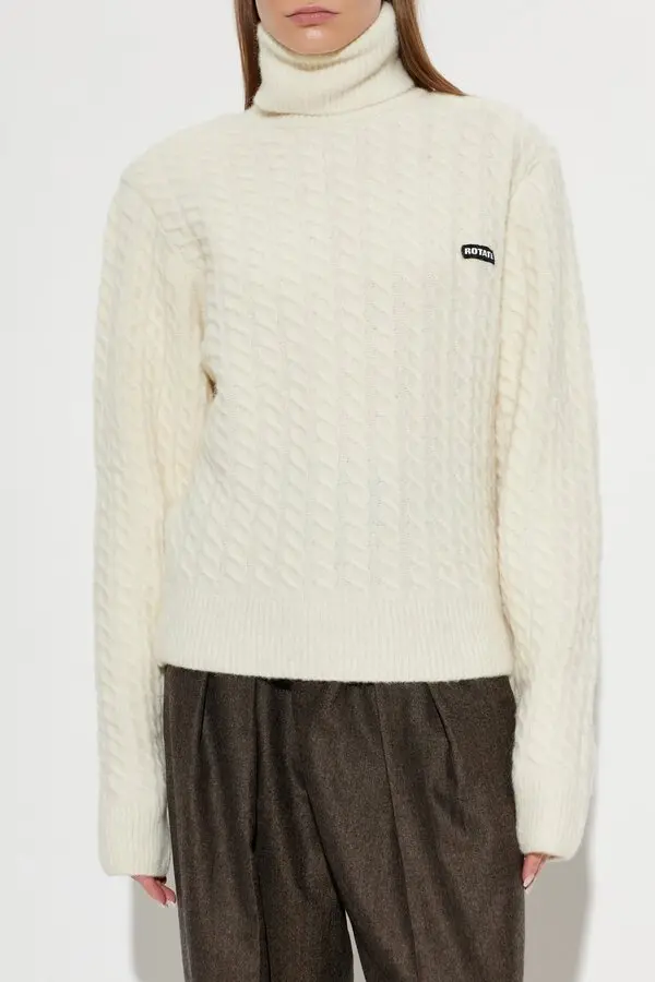 ROTATE BY BIRGER CHRISTENSEN Decorative Cable-knit Turtleneck