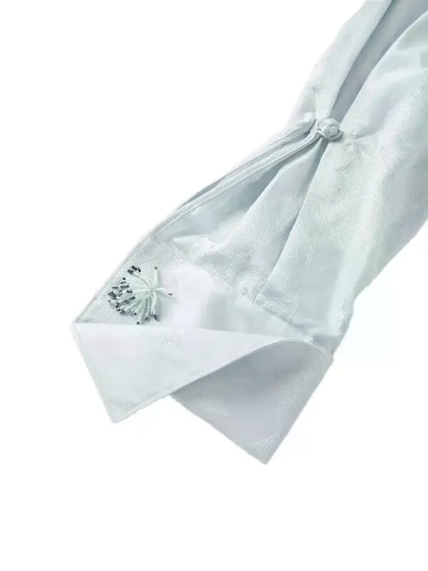 Shanghai Tang Beaded-cuff Cropped Blouse