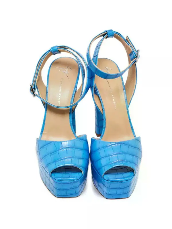 GIUSEPPE ZANOTTI Betty Crocodile-embossed Platform Sandals