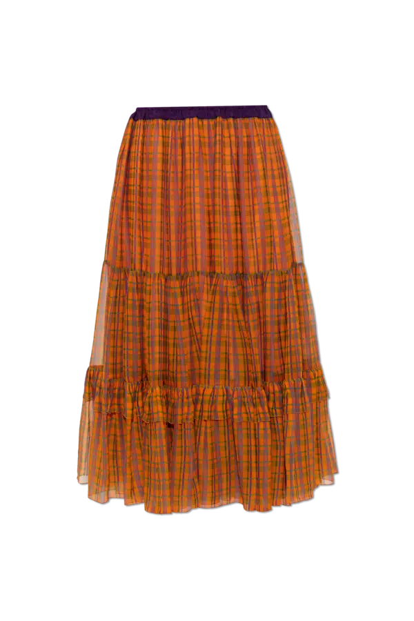 Chloé Silk Midi Skirt - Orange