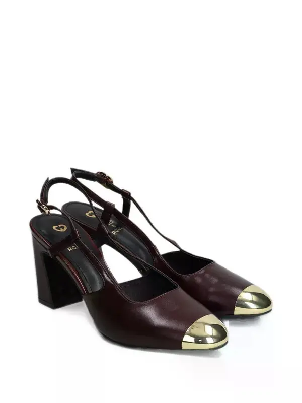 GOLD & ROUGE Lisian Cap-toe Slingback Pumps