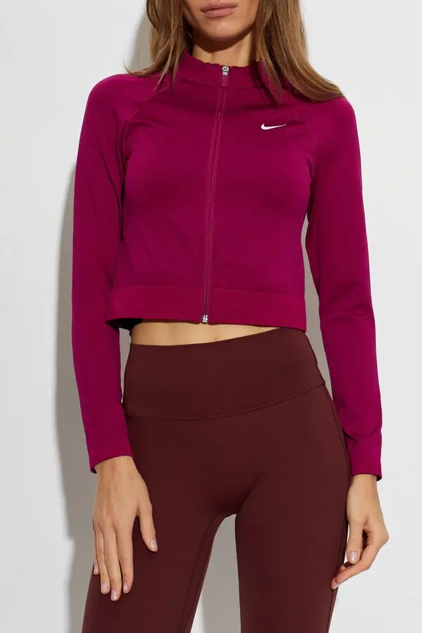 Nike Logo Zip-up Crop Sweatshirt