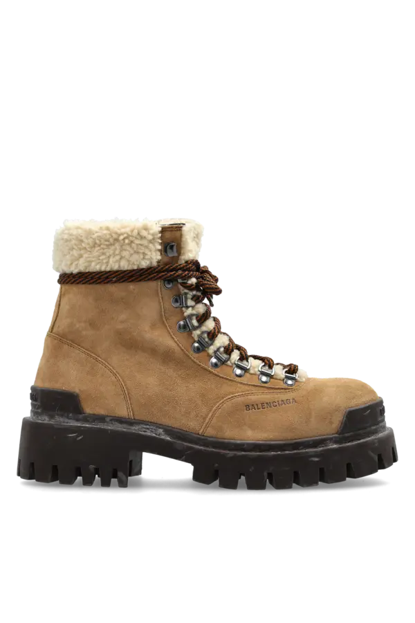Balenciaga Vintage’-effect Suede Ankle Boots - Brown
