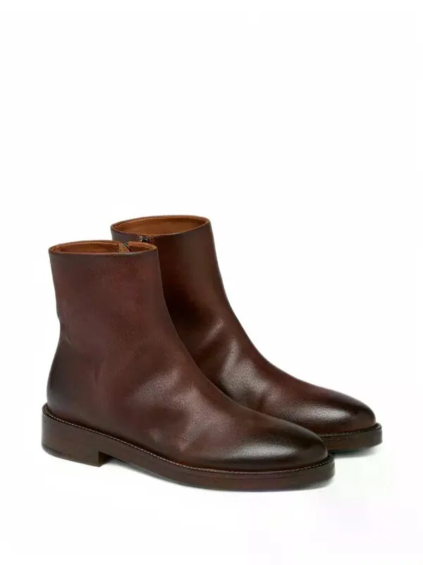 Marsèll Tubetto Burnished Leather Ankle Boots