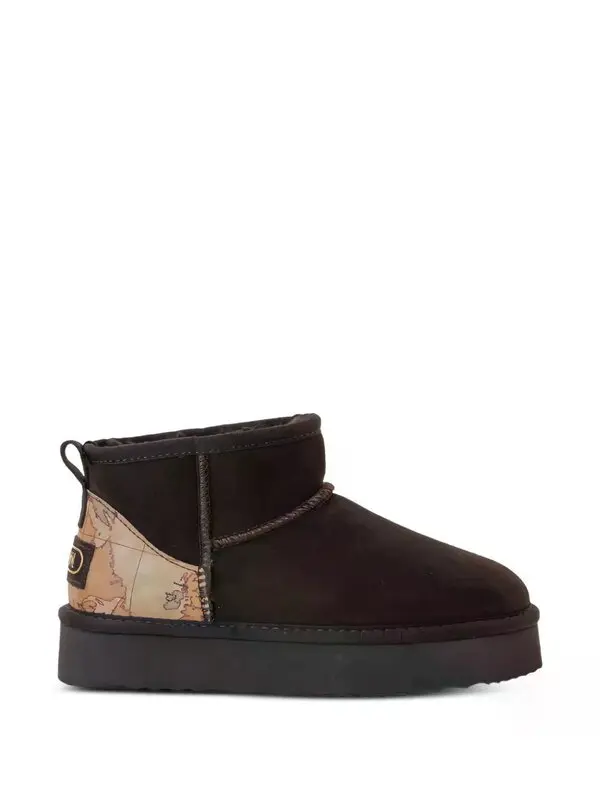 ALVIERO MARTINI 1° CLASSE Map-print Suede Boots