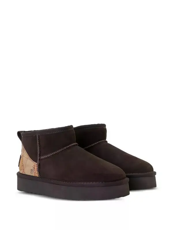 ALVIERO MARTINI 1° CLASSE Map-print Suede Boots