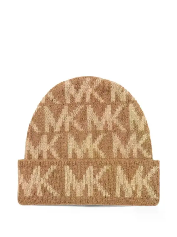 Michael Kors Monogram-knit Beanie Hat