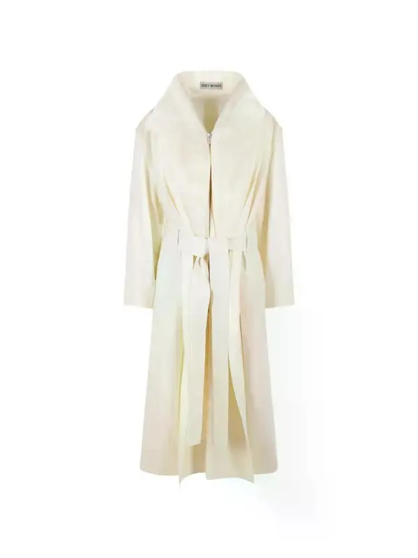Issey Miyake Shell Belted Zip-up Coat