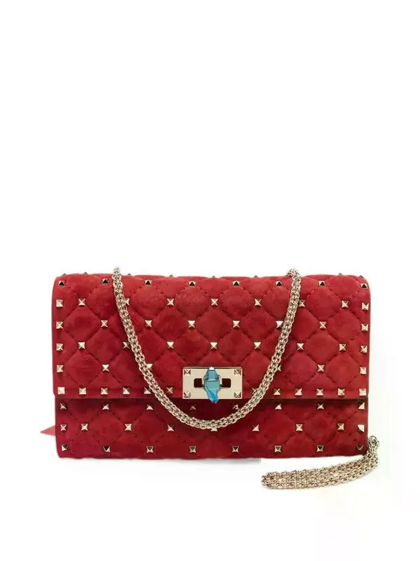 Valentino Garavani Rockstud Spike Quilted Chain Wallet