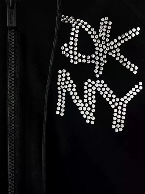 Dkny Logo-print Rhinestone-embellished Hoodie