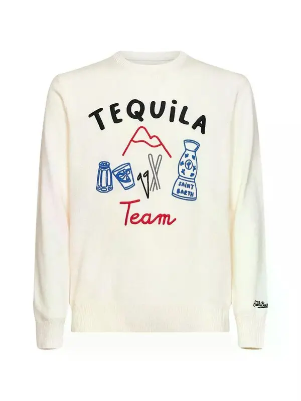 MC2 SAINT BARTH Tequila-embroidered Sweater - Neutrals
