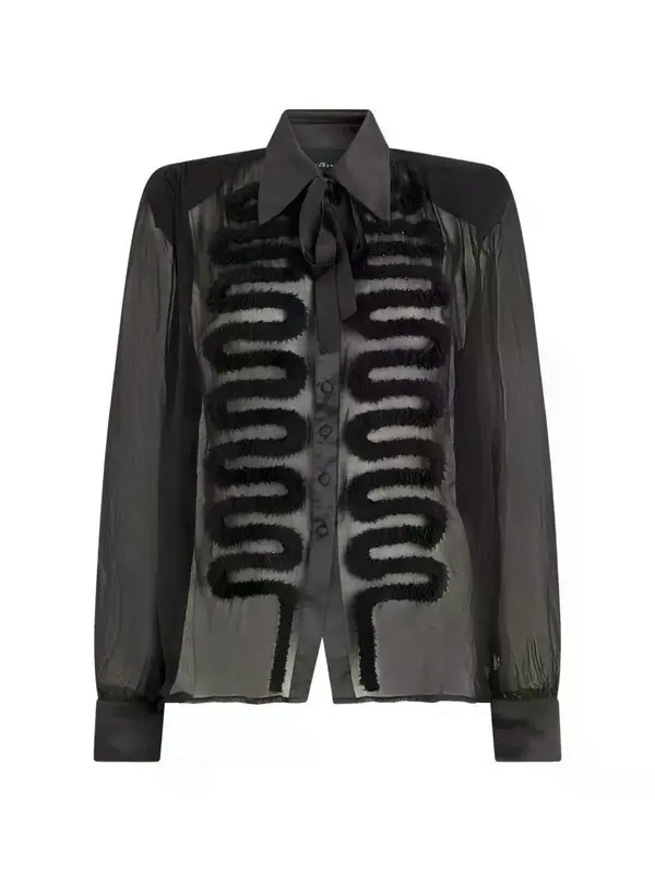 John Richmond Ruffled Sheer-panel Shirt