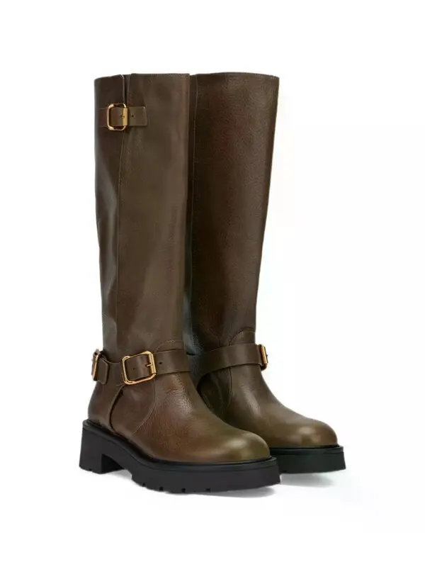 STUART WEITZMAN Ren Buckle-detail Knee-high Boots - Brown