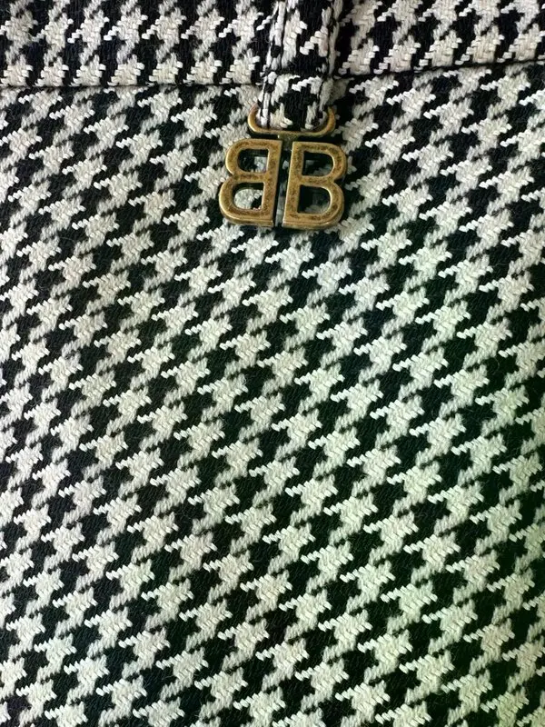 Balenciaga Houndstooth Asymmetrical Skirt