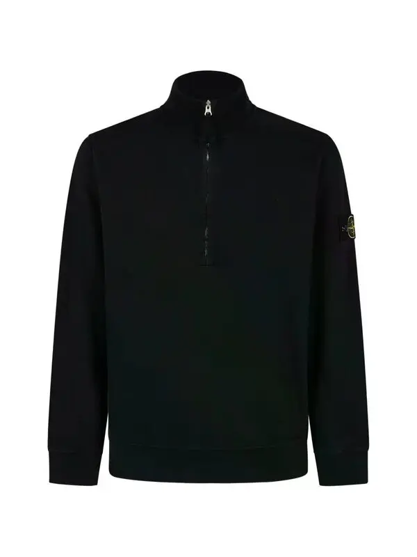 Stone Island 6100068 Brushed Organic-cotton Fleece Sweatshirt - Black