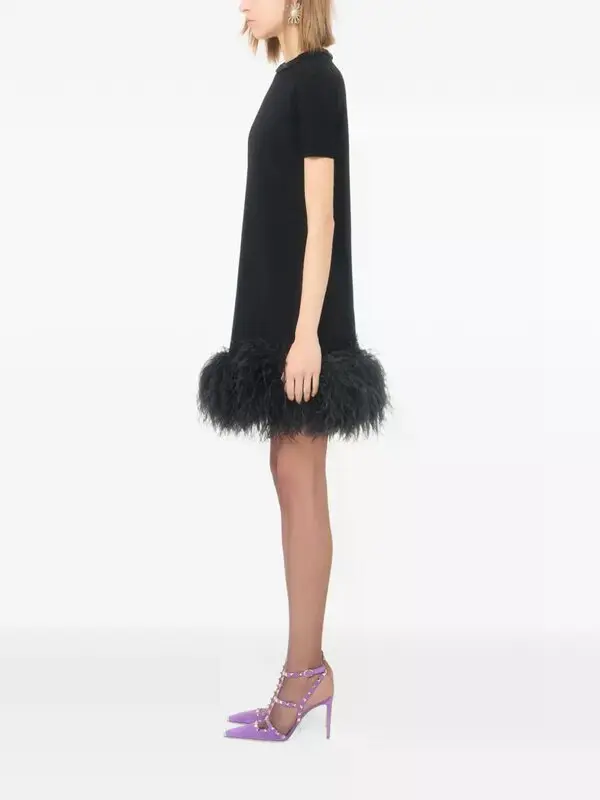 Valentino Garavani Short Embroidered Knit Dress