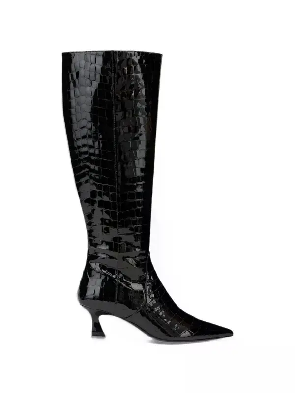 STUART WEITZMAN Vinnie Croc-embossed Leather Knee-high Boots