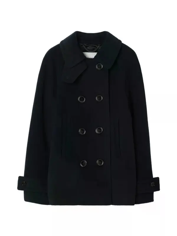 Burberry Wool Blend Pea Coat - Blue