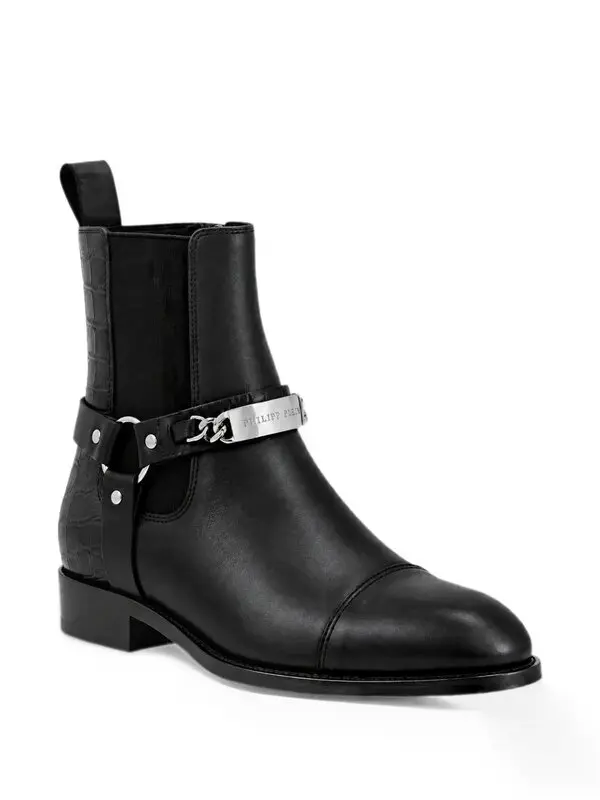 Philipp Plein Mix Leather Chelsea Boots