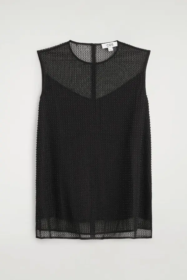 Cos Beaded Knitted Top - Black