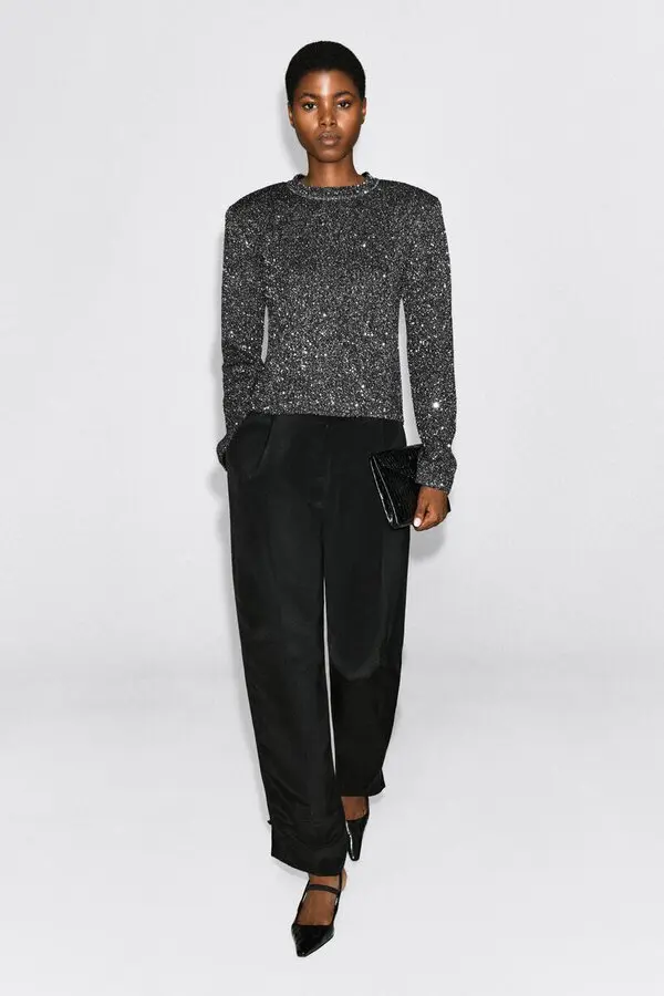 Cos Sequined Bouclé-knit Sweater