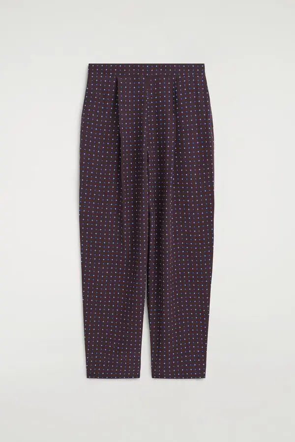 Cos Diamond-print Straight-leg Pants