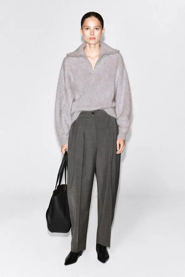 Cos Brushed Pure Cashmere Zip-up Sweater