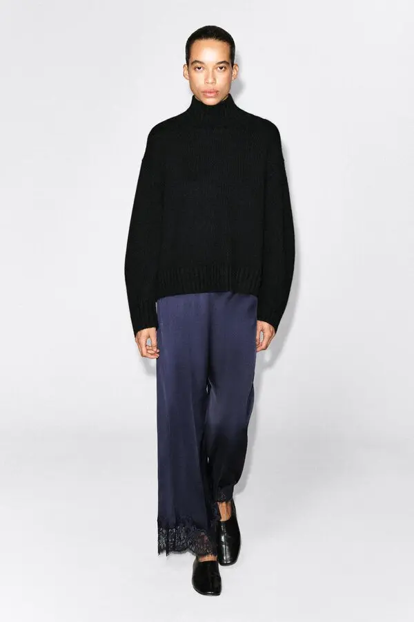 Cos Lace-trimmed Satin Pants