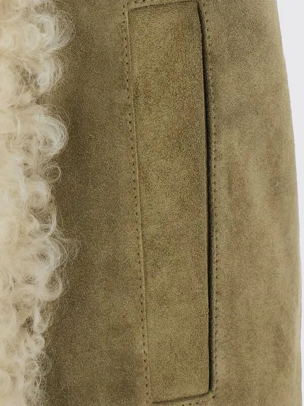 Etro Short Lamb Fur Waistcoat With Concealed Fastening And Floral Motif