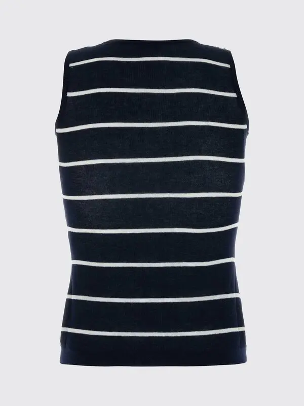 Balenciaga Striped Sleeveless Cotton-blend Top With Crew Neck