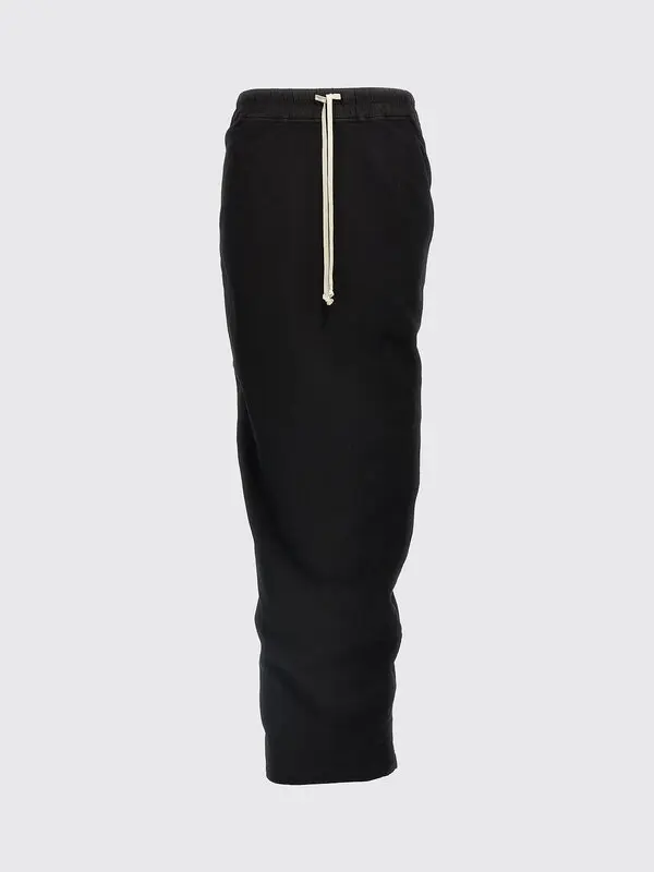 Rick Owens Cotton High-waisted Long Pencil Skirt With Drawstring