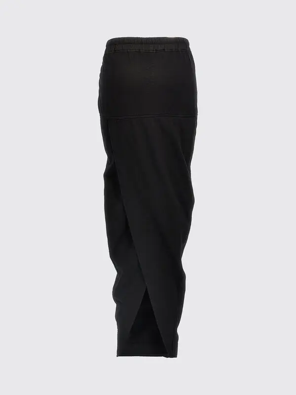 Rick Owens Cotton High-waisted Long Pencil Skirt With Drawstring