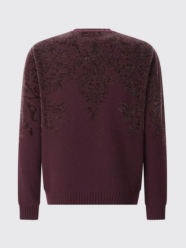 Etro Chenille Velvet Crew-neck Jumper With Embroidery And Dropped Shoulders