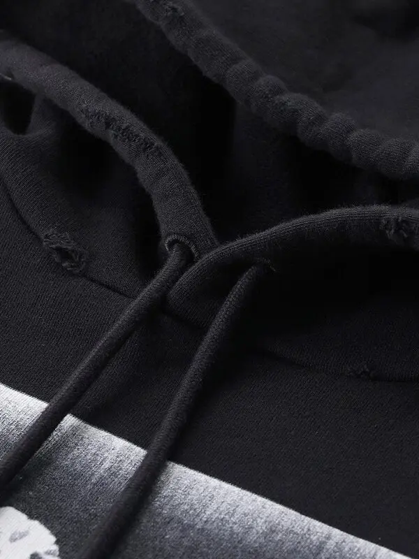 Balenciaga Short-sleeved Graphic Print Cotton Hoodie