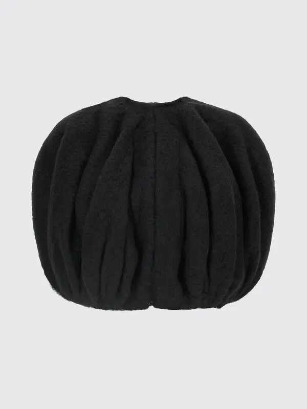 Rick Owens Short Wool-blend Cape With Crew Neck And Concealed Closure