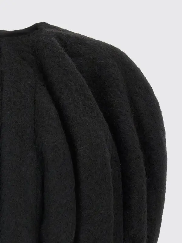 Rick Owens Short Wool-blend Cape With Crew Neck And Concealed Closure