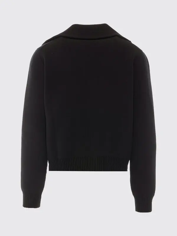 Dolce & Gabbana Virgin Wool Cardigan With Sailor Collar And Logo Crest