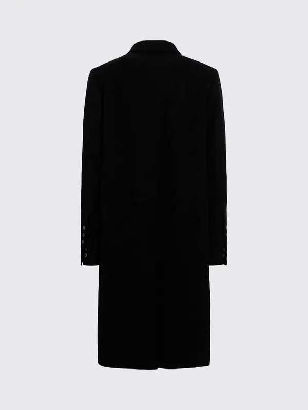 Rick Owens Single-breasted Knee-length Wool Coat With Classic Lapels