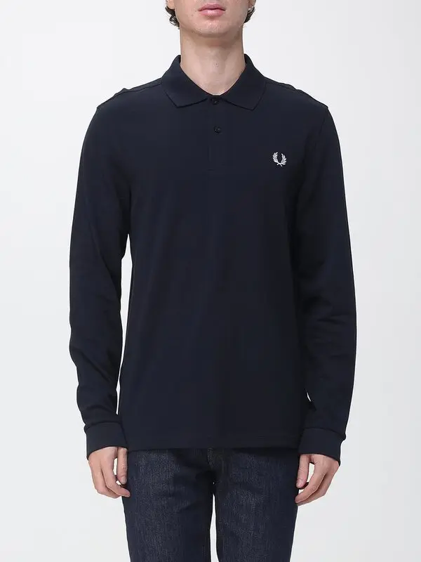 Fred Perry Long-sleeve Cotton Polo With Embroidered Logo