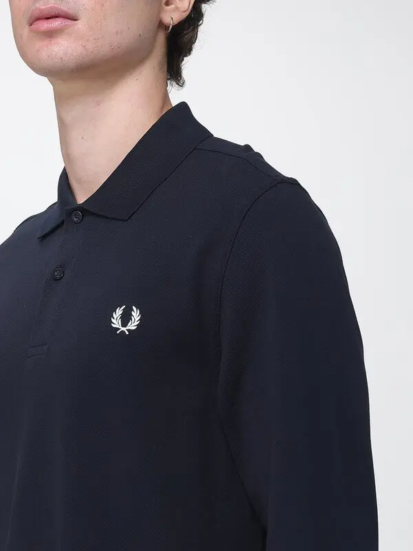 Fred Perry Long-sleeve Cotton Polo With Embroidered Logo