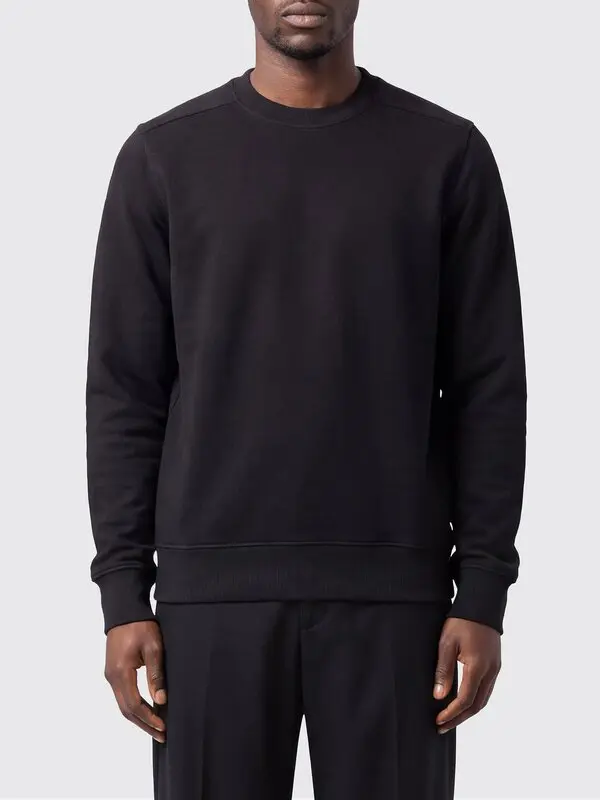 Rick Owens Long-sleeved Cotton T-shirt With Webbing - Black