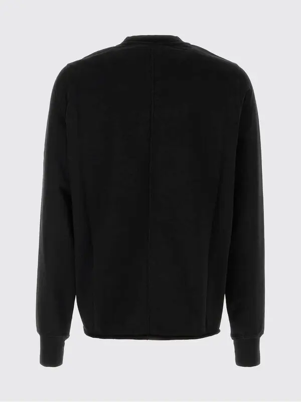 Rick Owens Long-sleeved Cotton T-shirt With Webbing - Black