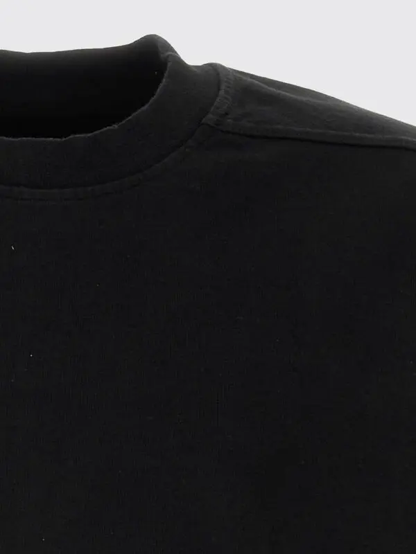 Rick Owens Long-sleeved Cotton T-shirt With Webbing - Black
