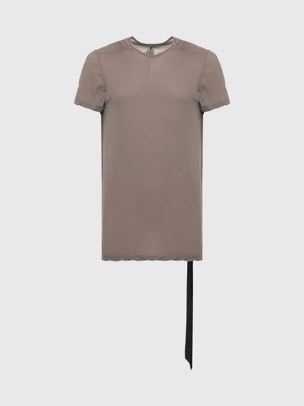 Rick Owens Longline Cotton Short-sleeved T-shirt With Straps - Grey
