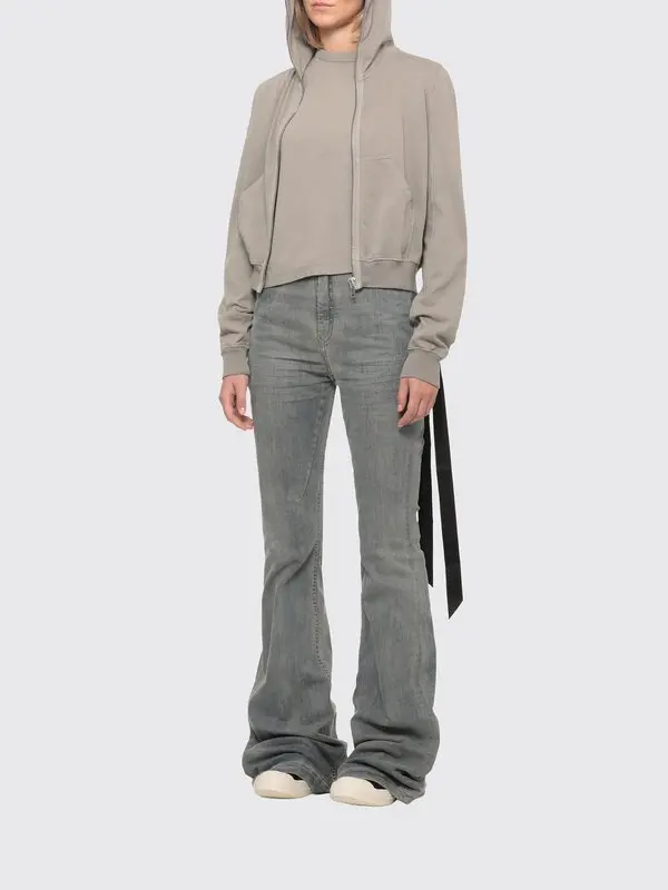 Rick Owens Cotton Zip Hoodie With Straps