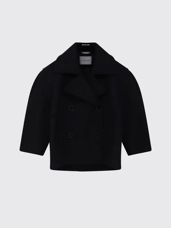 Balenciaga Double-breasted Relaxed Fit Coat In Wool Blend With Dropped Shoulders
