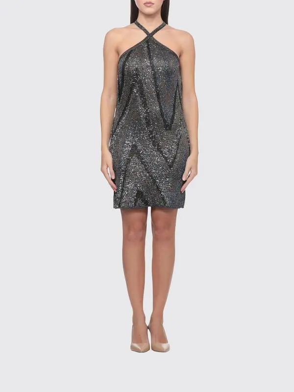 Missoni Lurex Viscose Blend Sheath Mini Dress With Halter Neck